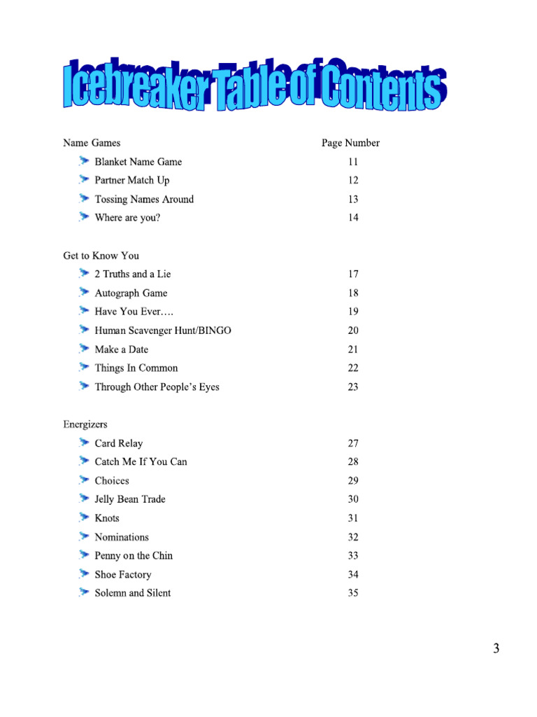 Ice Breakers and Team Building Activities | PDF