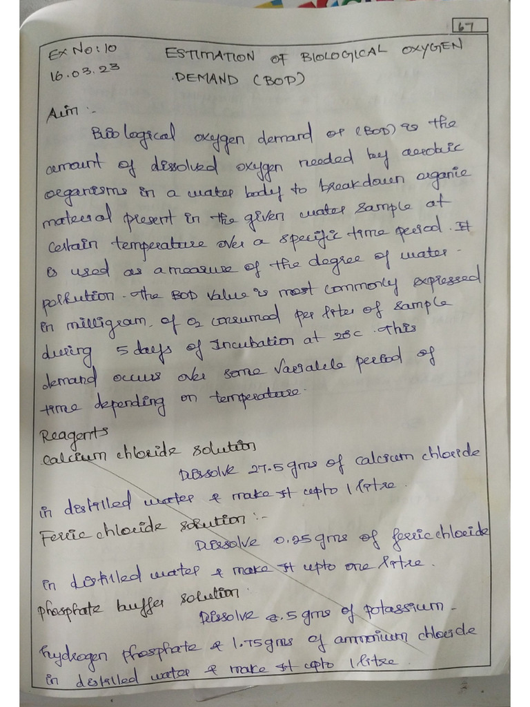 Estimation of BOD | PDF
