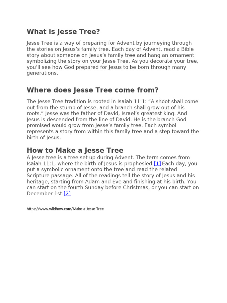 What Is Jesse Tree | PDF