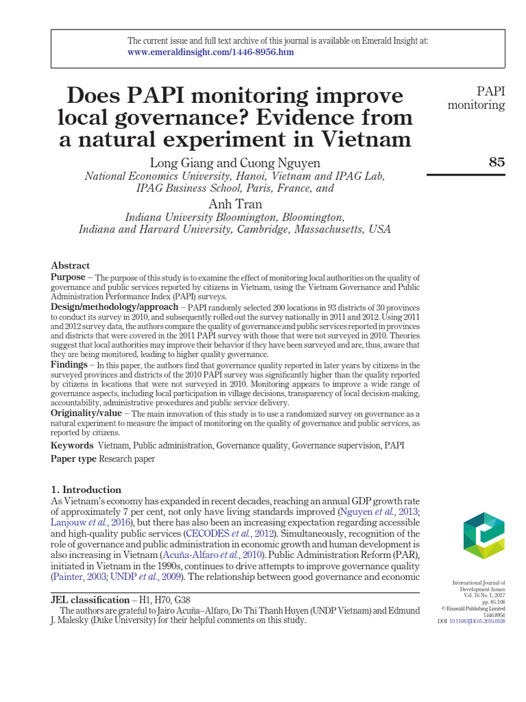 Does PAPI Monitoring Improve | PDF | Governance | Regression Analysis