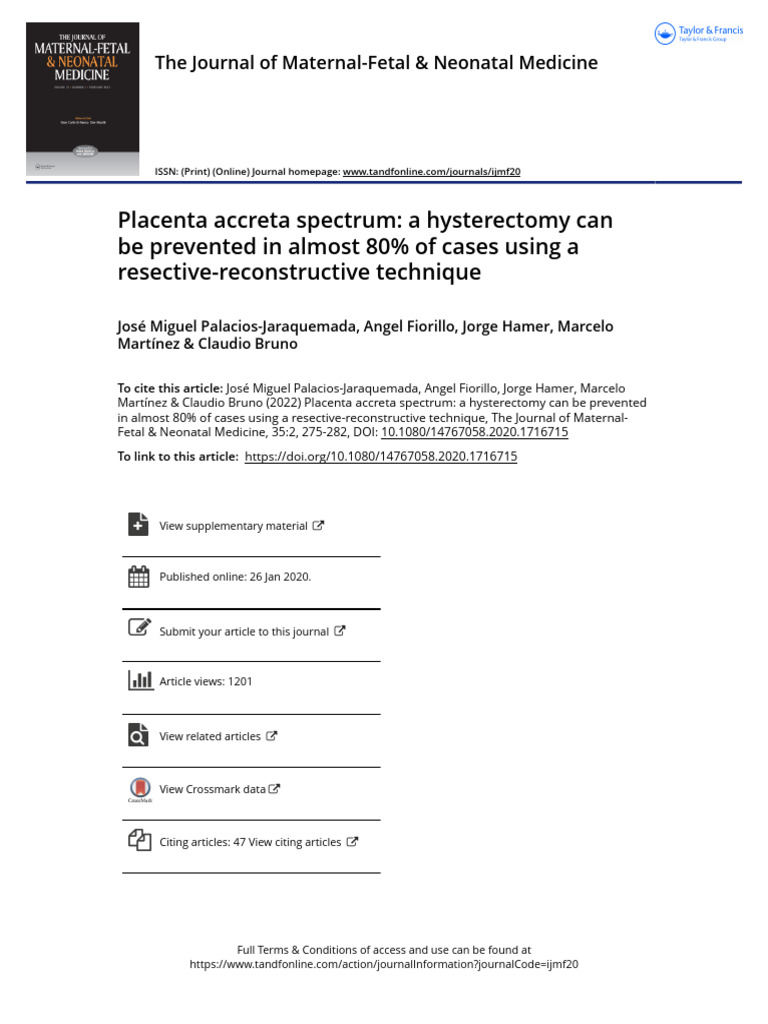 Placenta Accreta Spectrum A Hysterectomy Can Be Prevented in Almost 80 ...