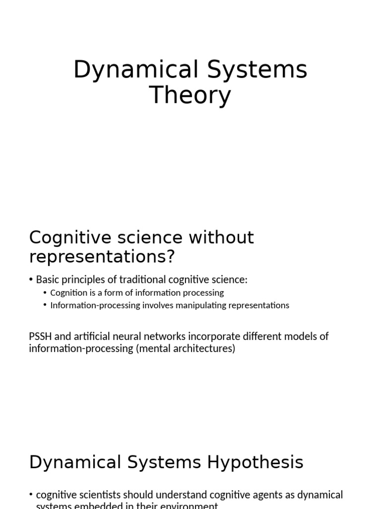 Dynamical Systems in Cognitive Science | PDF | Dynamical System | System