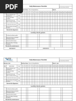 CNC Daily Preventive Maintenance Checklist | PDF
