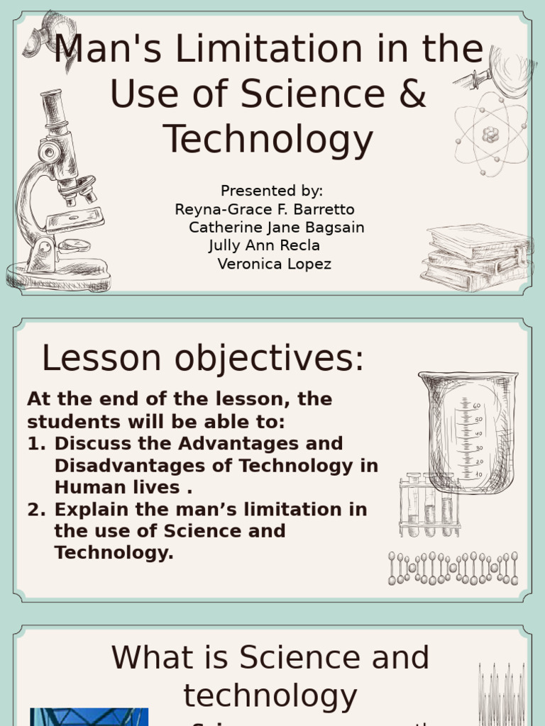 Lesson 6.1 - Man's Limitation in The Use of Science and Technology ...