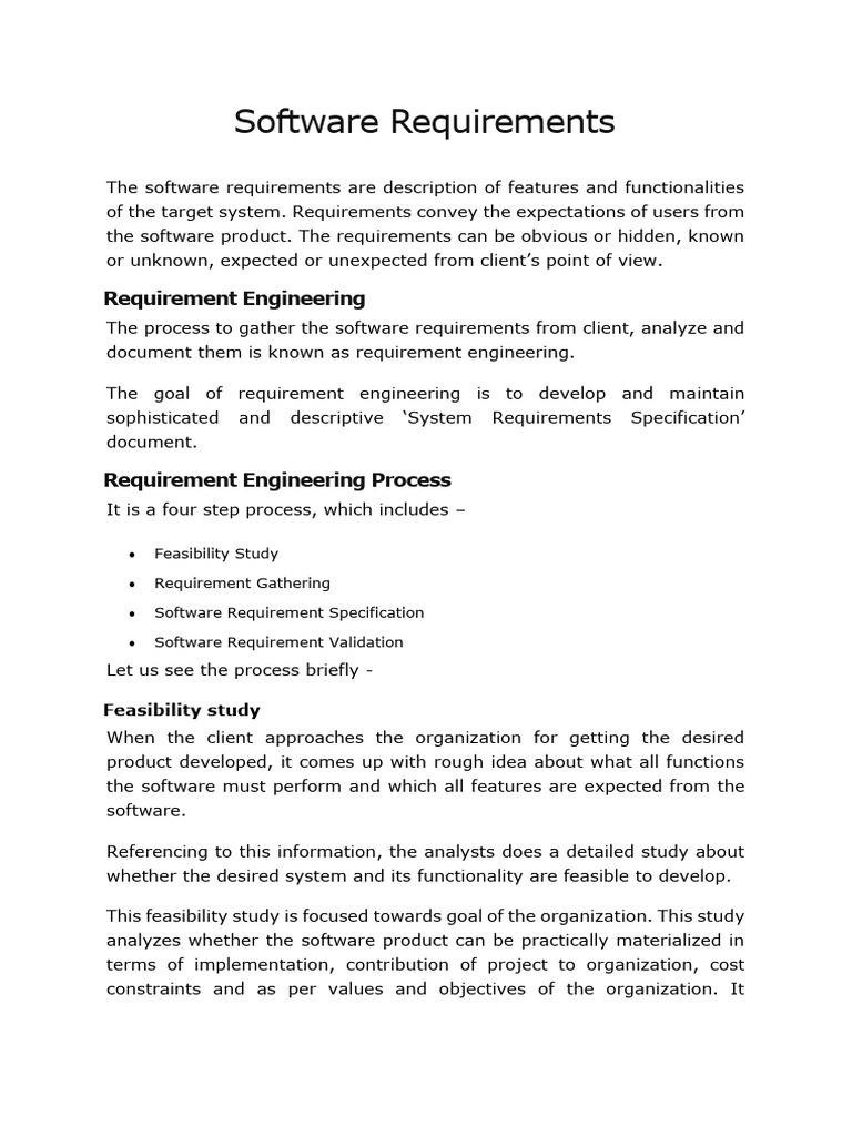 Software Requirements and Engineering Guide | PDF | Software ...