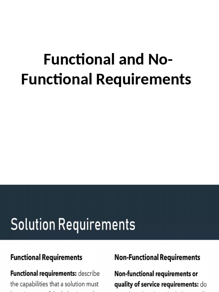 Functional vs Non Functional Requirements | PDF