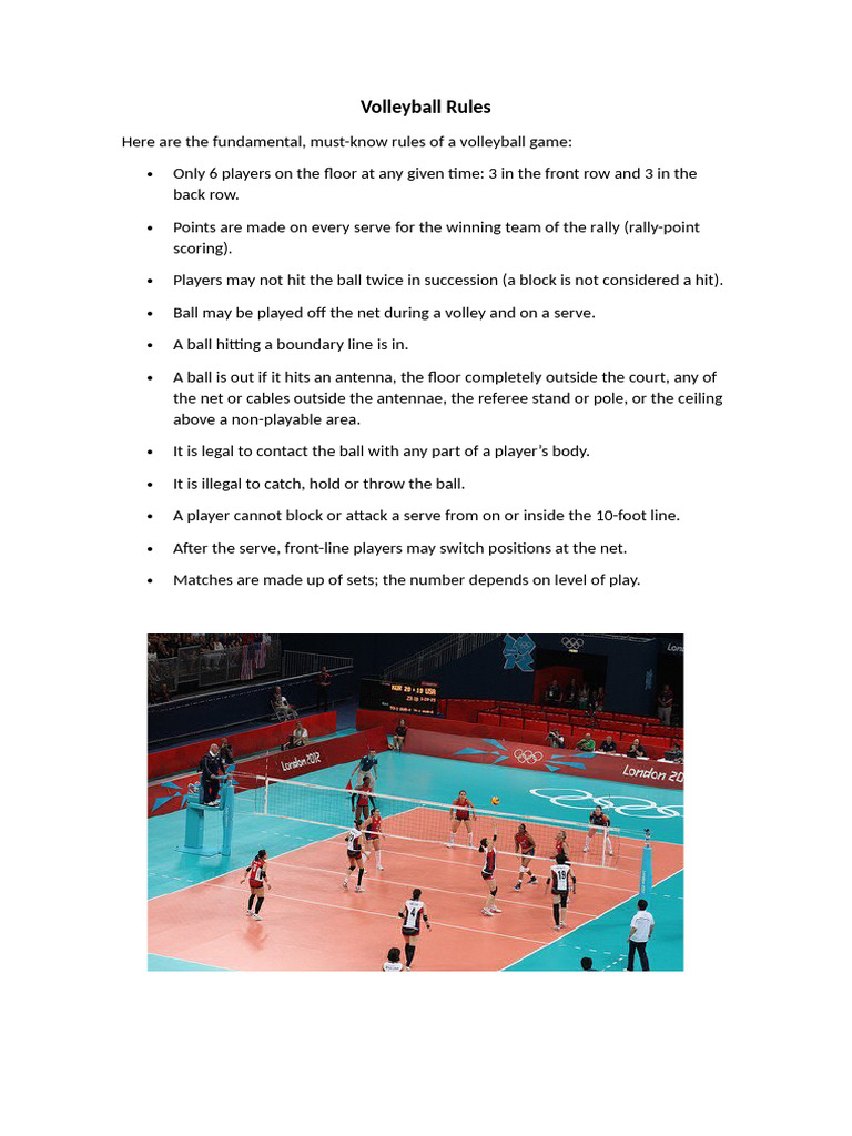 Volleyball Rules | PDF