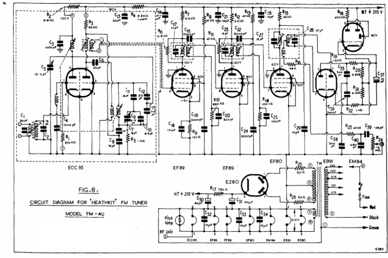 Heathkit FM-4U FM Tuner (Schematic) | PDF