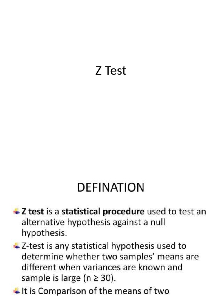 Z Test | PDF