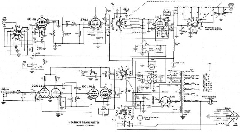 Heathkit DX-40U Amateur Transceiver (Schematic) | PDF