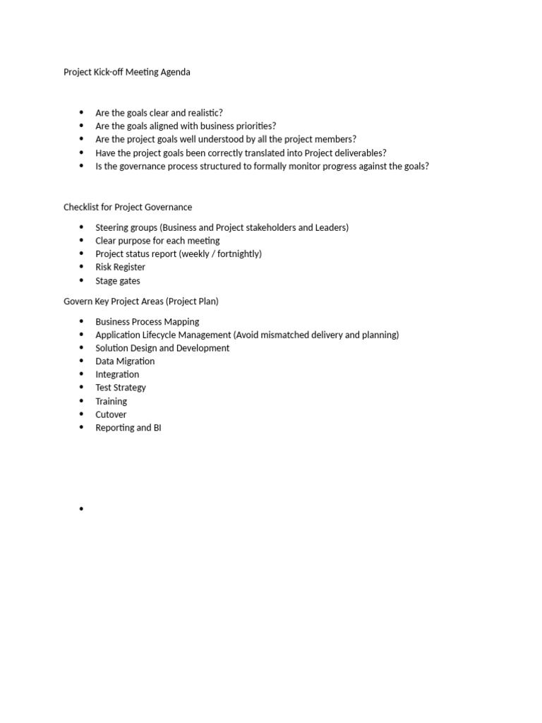 Project Kickoff | PDF