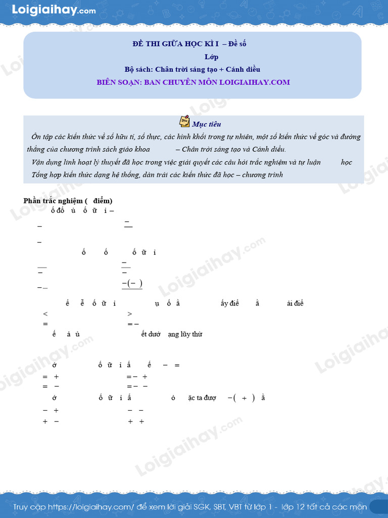 Đề Thi Giữa HK1 - Chan-troi-sang-tao (2) | PDF