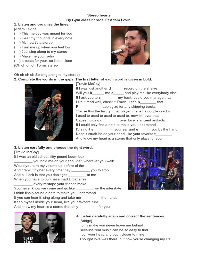 Stereo Hearts Gym Class Heroes FT Adam Levine | PDF