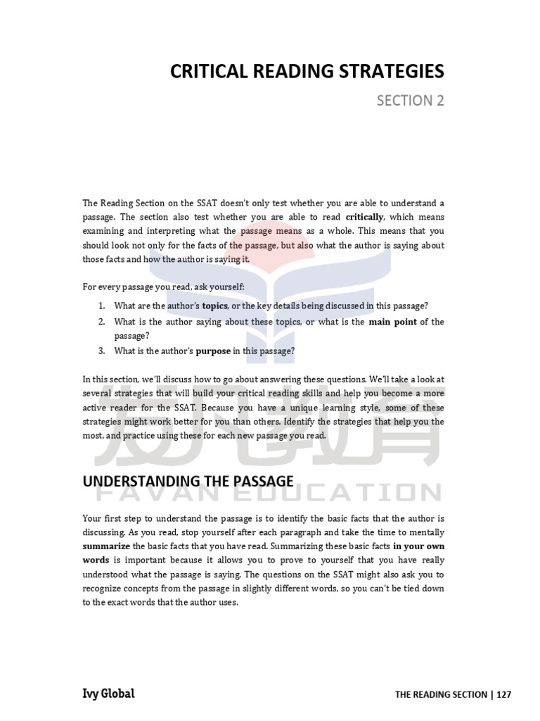 English Critical Reading Strategies | PDF | Cognitive Psychology | Learning