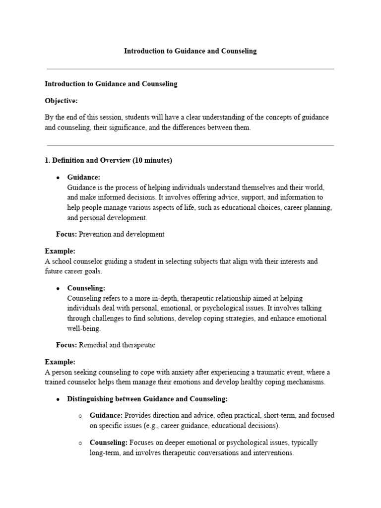 Introduction To Guidance and Counseling Nygca | PDF | Counseling ...
