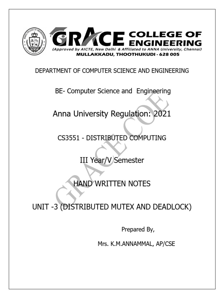 V_CSE_CS3551_DC_Unit-3 (1) | PDF | Computing