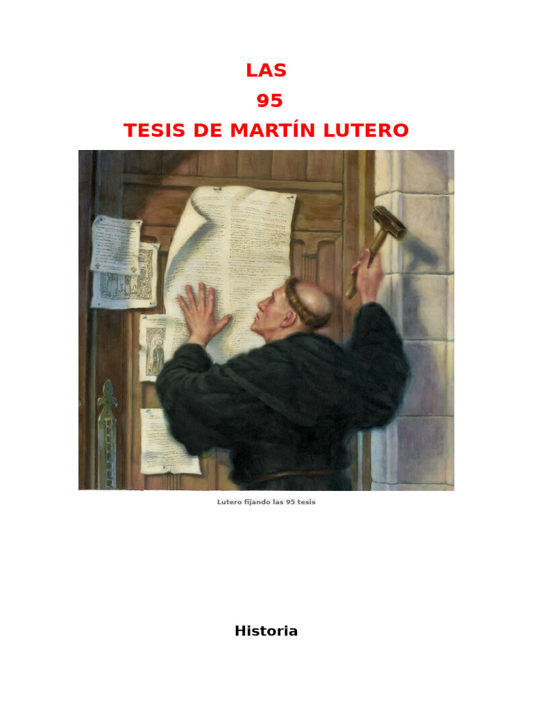 95 Tesis de Martín Lutero: Contexto y Significado | PDF | Indulgencia ...