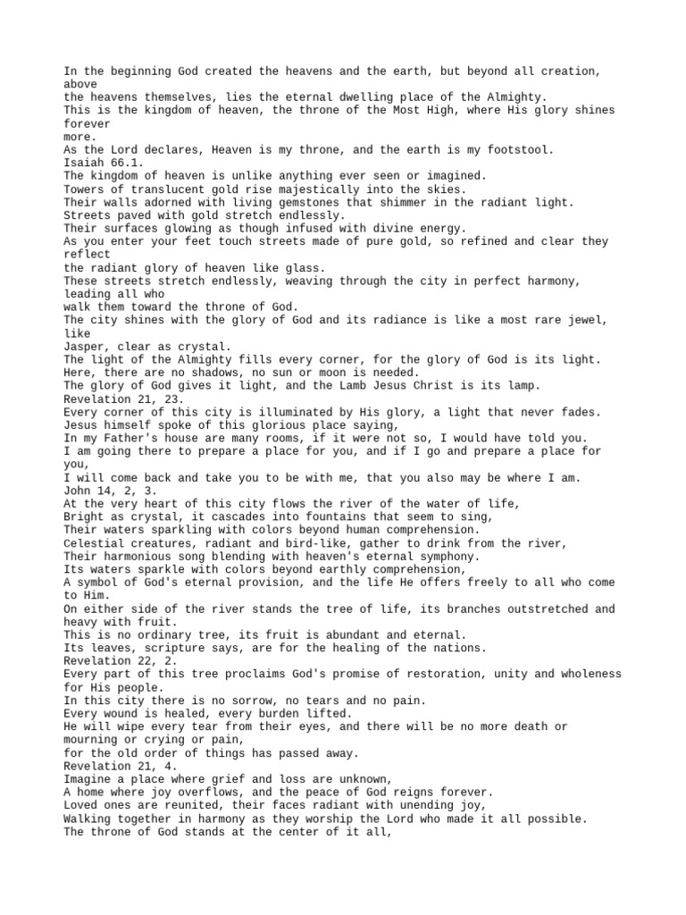 INSIDE HEAVEN HOW IT TRULY LOOKS ACCORDING TO THE BIBLE (MOVIE) | PDF ...