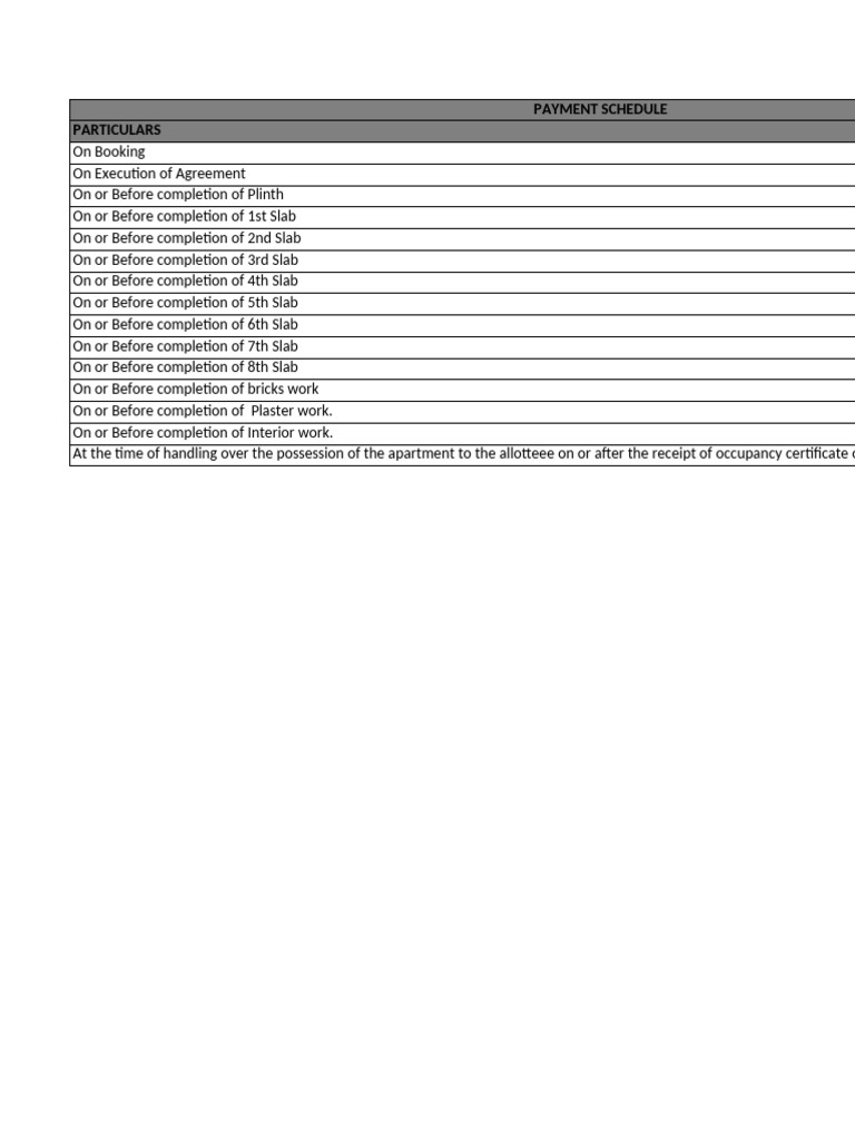 Payment Schedule | PDF