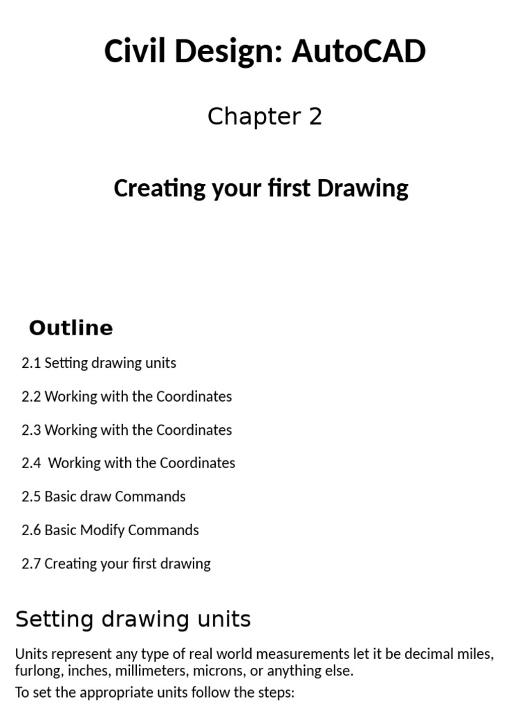 AutoCAD Civil Design: First Drawing Guide | PDF | Circle | Rectangle