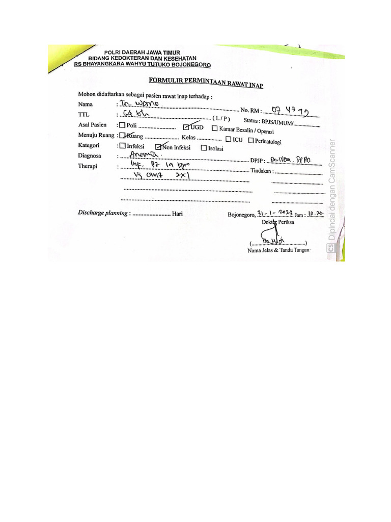 Bukti Penerimaan Langsung Dari IGD Ke Rawat Inap | PDF