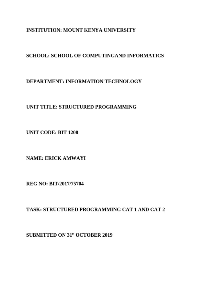 Structured Programming Cat | PDF