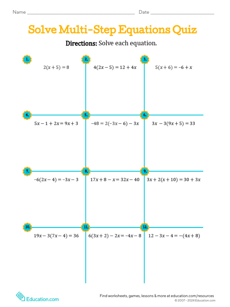 solve-multi-step-equations-quiz | PDF