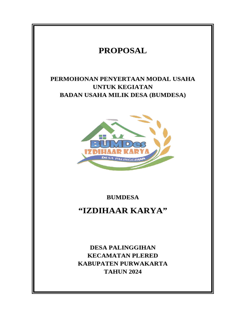 Proposal Modal Usaha BUMDesa | PDF