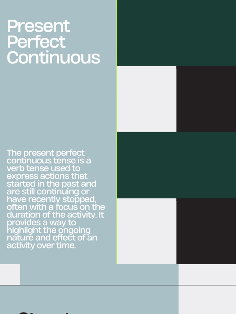 Understanding Present Perfect Continuous Tense | PDF