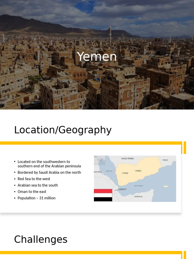 Yemen: Geography, Challenges, and Poverty | PDF