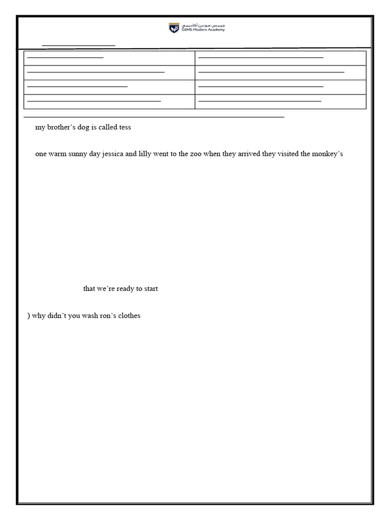 Grade 4 Punctuation Practice | PDF | Punctuation | Graphemes