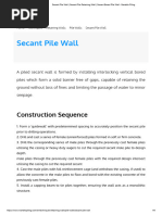 Secant Pile Wall Design Example | PDF | Deep Foundation | Civil Engineering