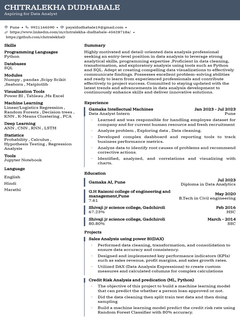 Aspiring Data Analyst Profile | PDF | Data Analysis | Machine Learning