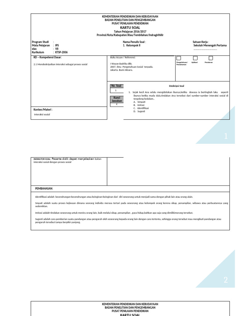 Format Kartu C3 | PDF