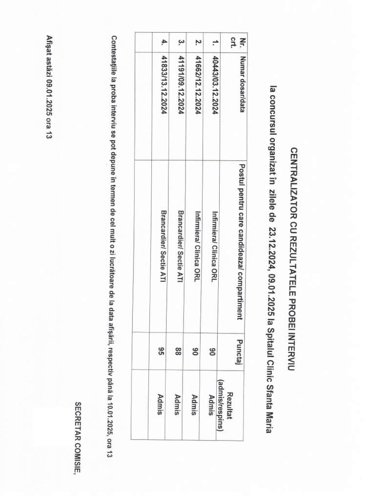 Centralizator-Interviu-09 01 2025 | PDF