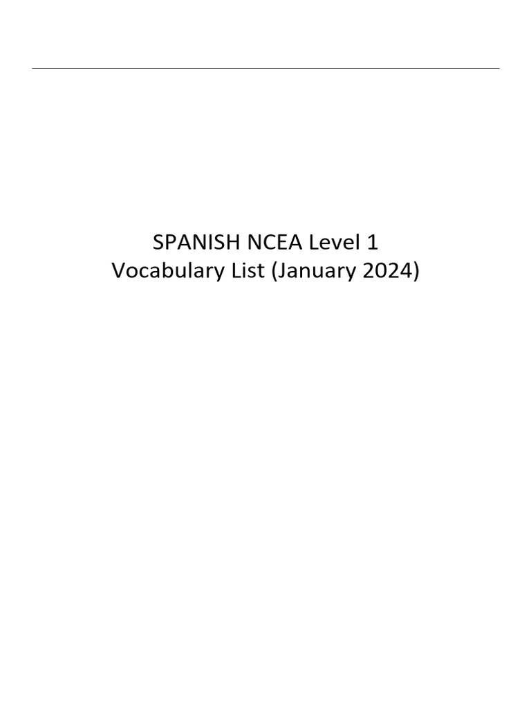 SPANISH Level 1 | PDF | Vocabulary | Teachers