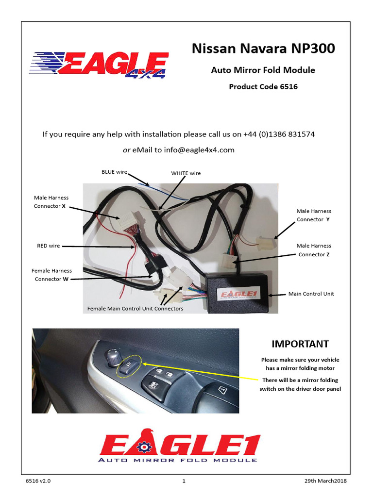 Nissan Navara NP300 Auto Fold Mirror 6516v2.0 | PDF | Electrical ...