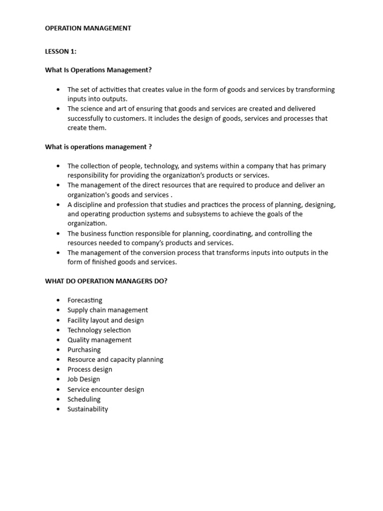 Operation Management | PDF | Forecasting | Labour Economics
