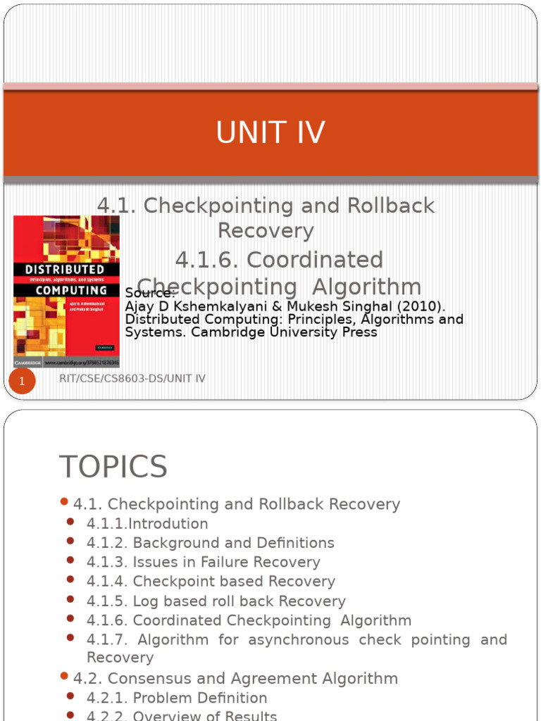 4.1.6. Coordinated Checkpointing Algorithm-1 | PDF | Computer Science | Concurrent Computing