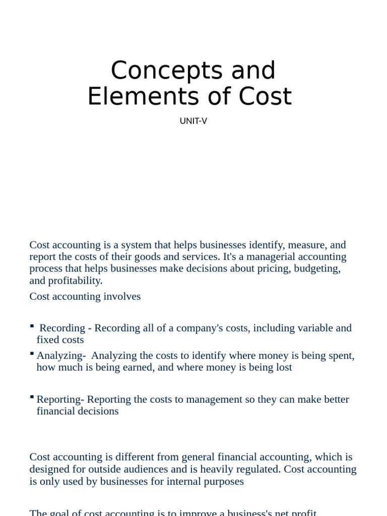 Understanding Cost Concepts in Accounting | PDF