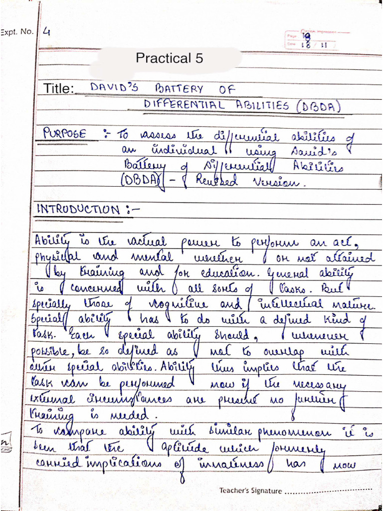 Practical 5 Psychology | PDF