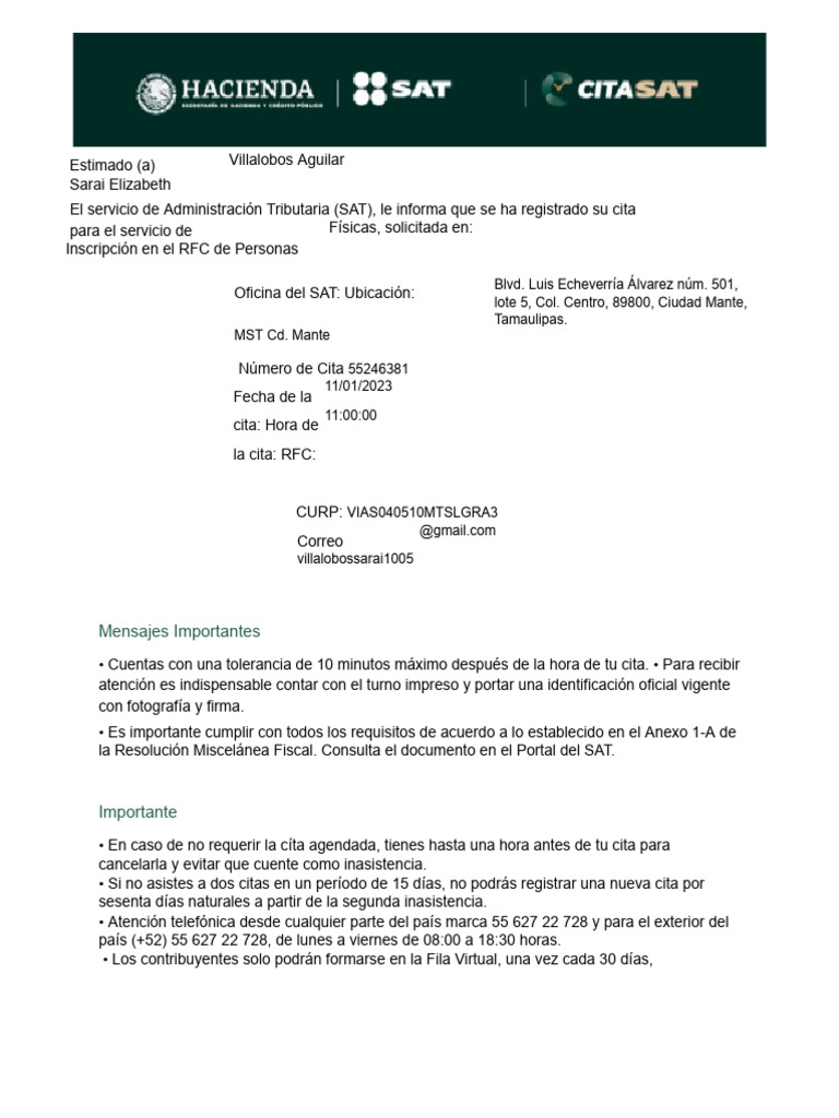 Acuse Cita | PDF | Gobierno