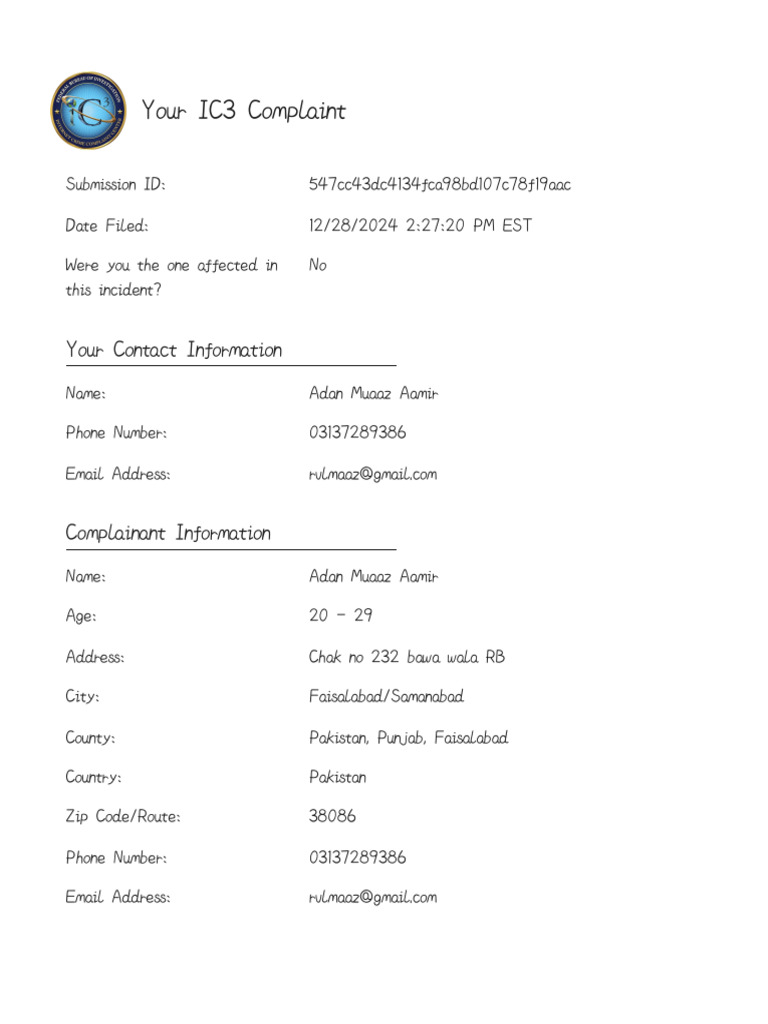 IC3 Complaint Against Online Drug Sellers | PDF | Title 18 Of The ...