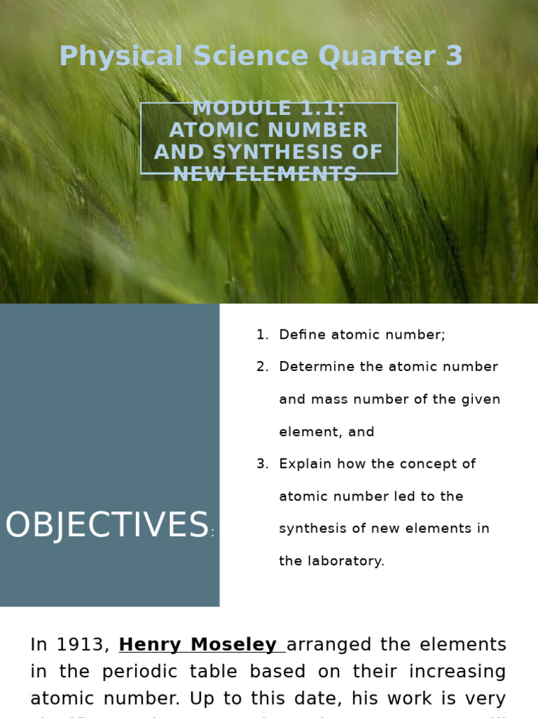 Mod-1.1-Q3 | PDF | Chemical Elements | Proton
