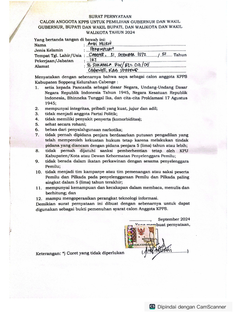 Andi Murni (TPS 003) | PDF