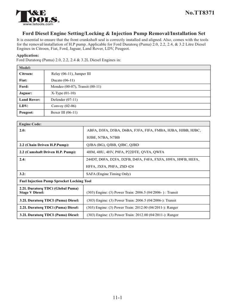 Ford-Ranger-Transit | PDF | Engines | Internal Combustion Engine