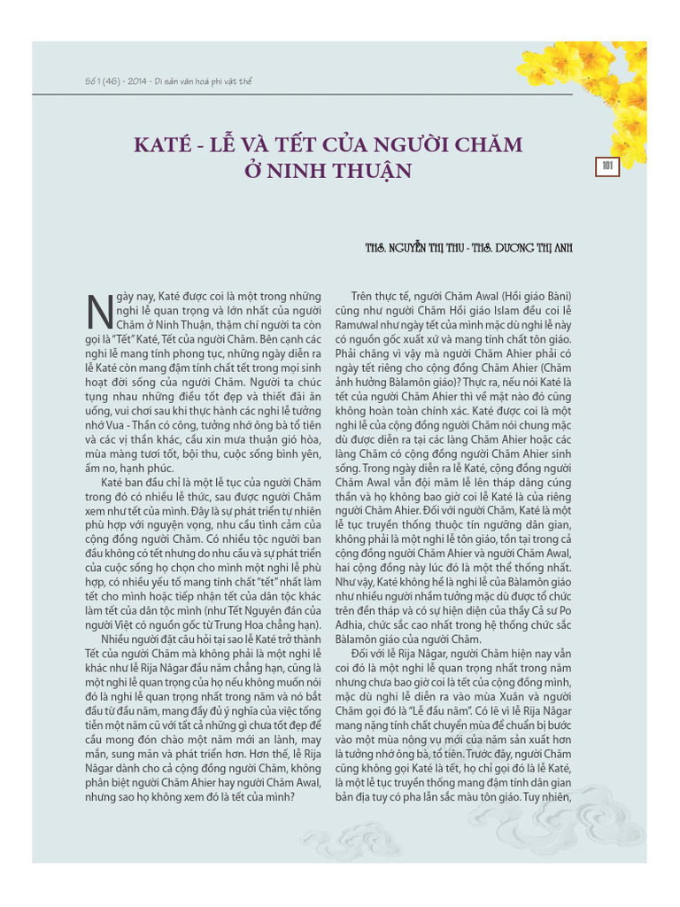 4623 - Kate Le Va Tet Cua Nguoi Cham o Binh Thuan | PDF