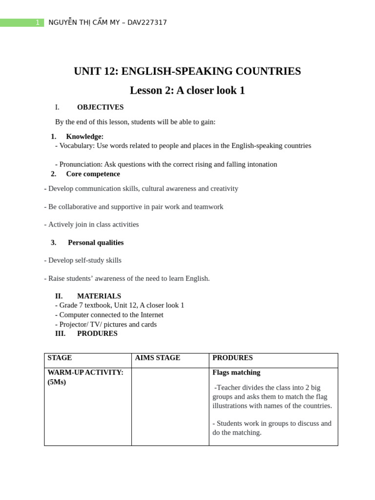 26.04 GA7 Unit12 ENGLISH SPEAKING COUNTRIES | PDF | English Language | Phrase