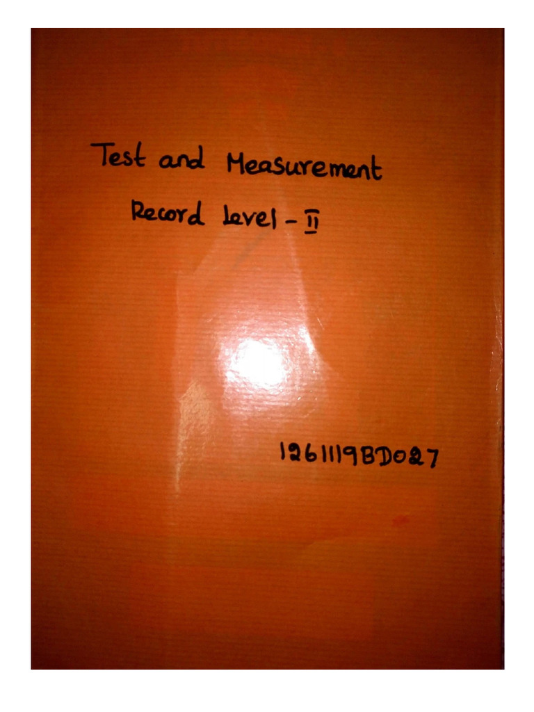Test and Measurement Record - Level-2 (1) - Flipbook by Guhanbala4843 ...