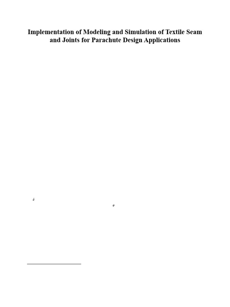 Implementation of Modeling and Simulation of Textile Seam and Joints ...